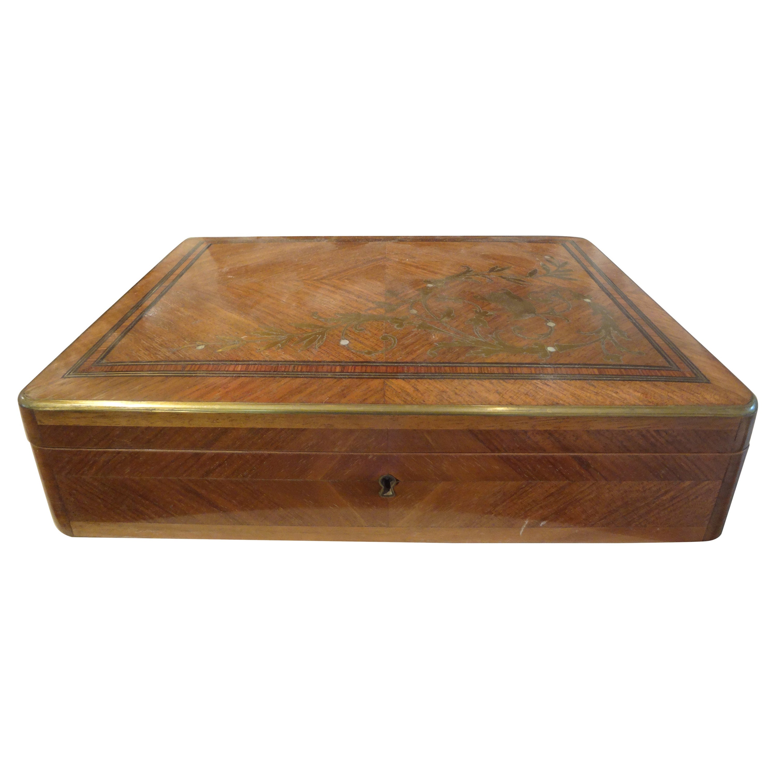 Early 19th Century Faux Tortoise Shell Inlaid Box For Sale at 1stDibs