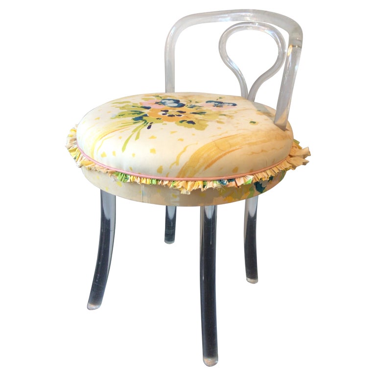 1950s Lucite Swivel Vanity Chair For Sale at 1stDibs