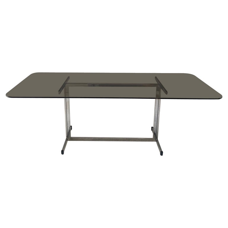 1970’s Mid Century Pieff Glass Dining Table / Rare Very Large For Sale ...