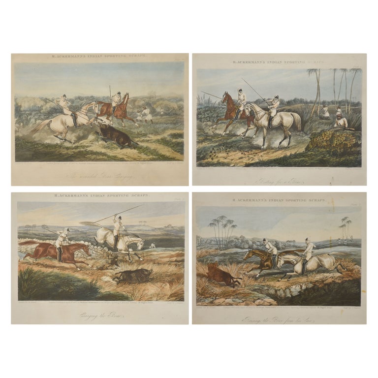 Set of Four Hunting Engravings For Sale at 1stDibs