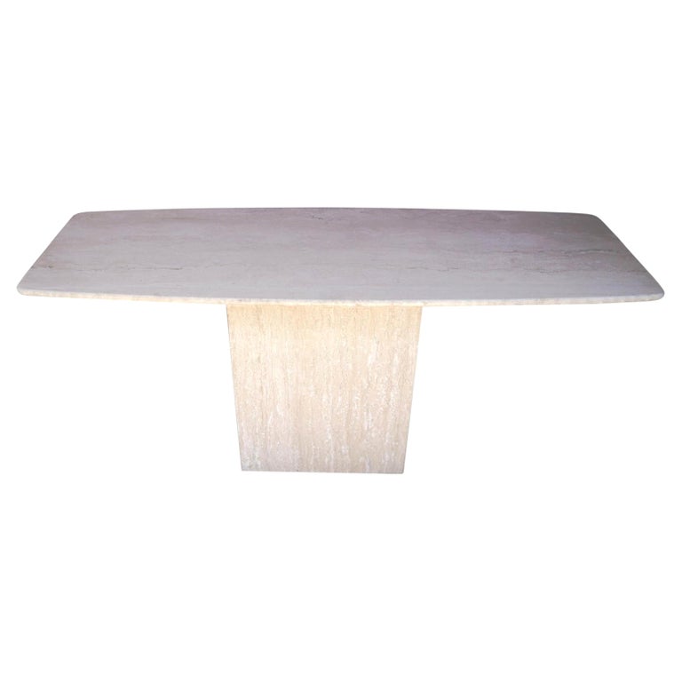 Mid-Century Modern Travertine Marble Console Sofa Table For Sale at 1stDibs