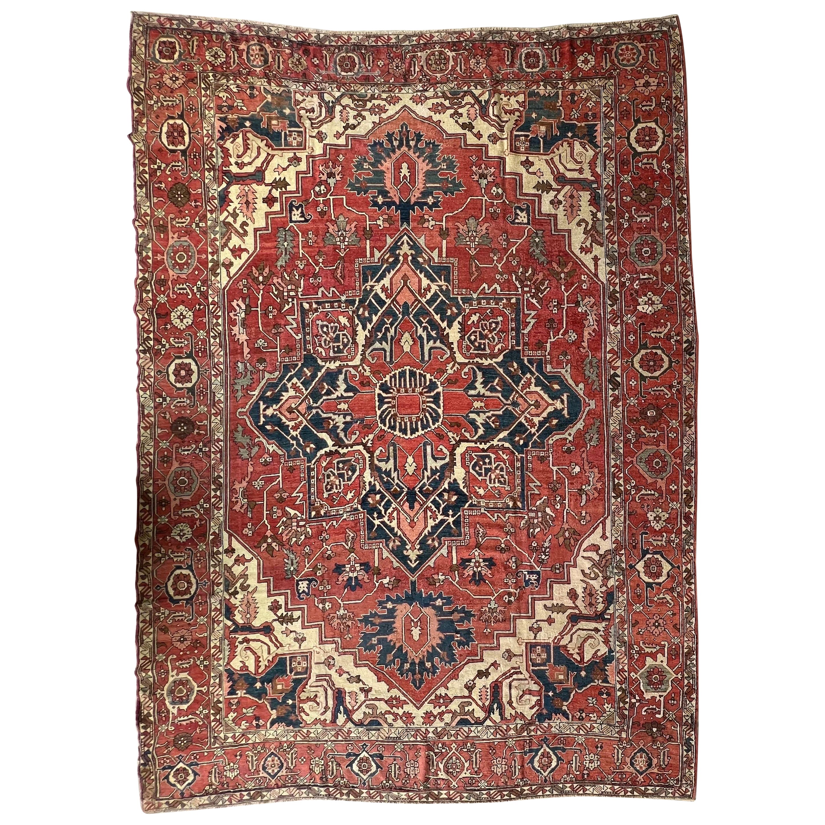 Handmade Antique Serapi Style Rug, 1880s, 1B798 For Sale at 1stDibs