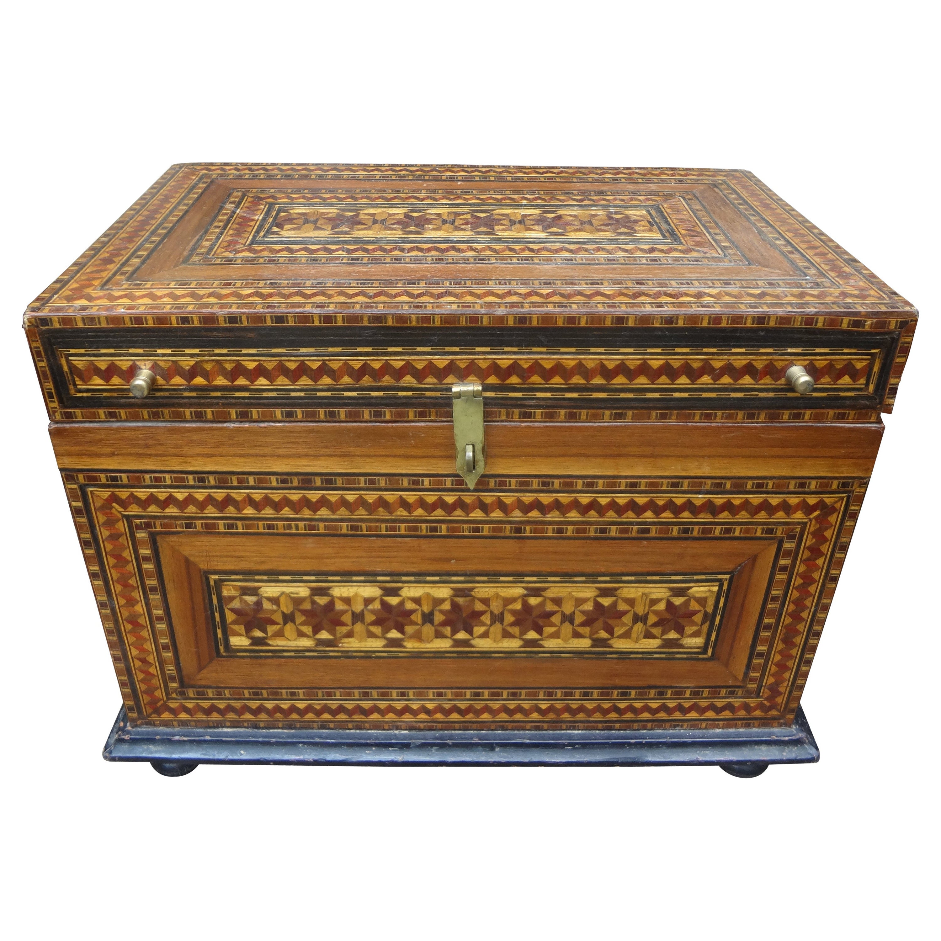 Small 17th Century, French Coffer or Box in Leather For Sale at 1stDibs