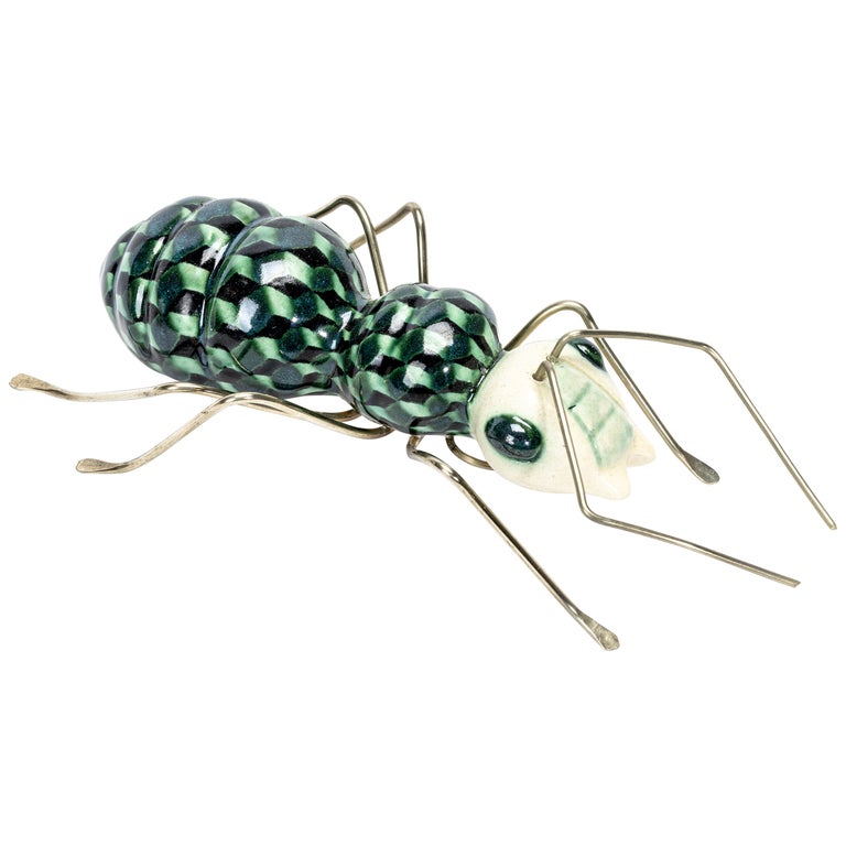 Ceramic Ant and White Metal by Estudio Guerrero For Sale at 1stDibs