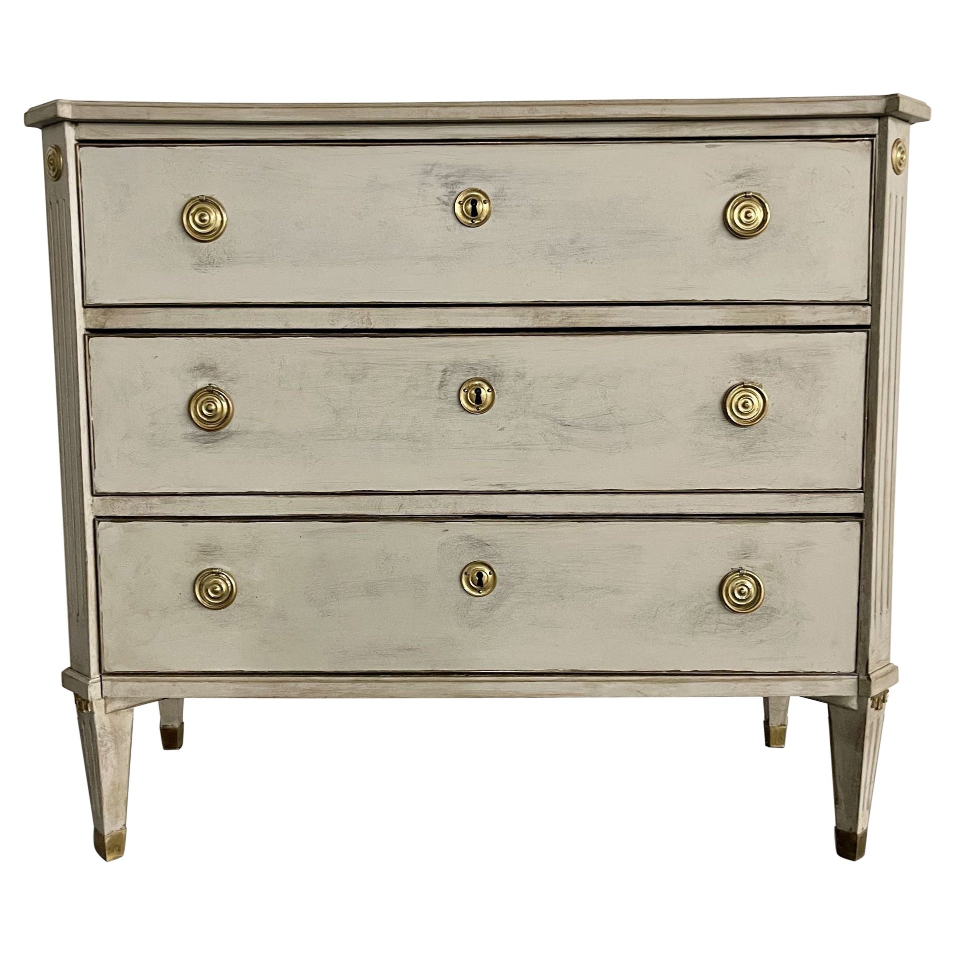 Pair of Large Painted Swedish Gustavian Chests, 18th Century For Sale ...