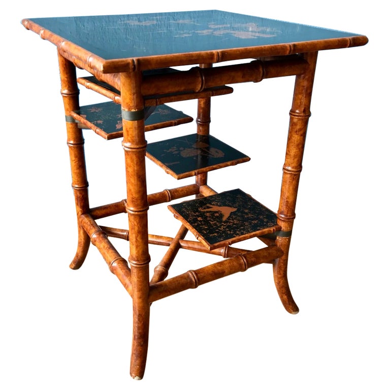 Faux Bamboo Side Table at 1stDibs
