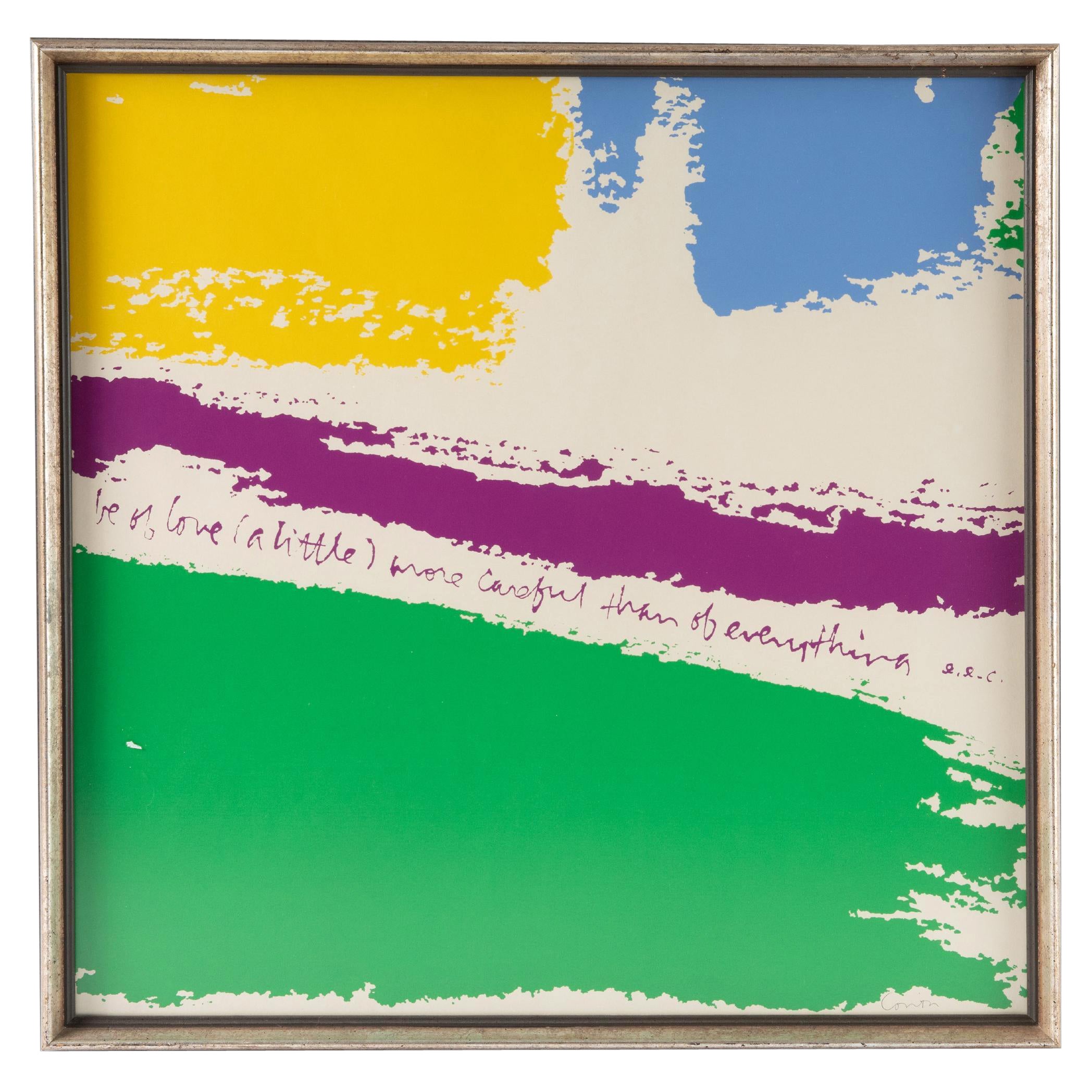 Sister Corita Colorful 70s Serigraph with E.E. Cummings Poetry For Sale ...