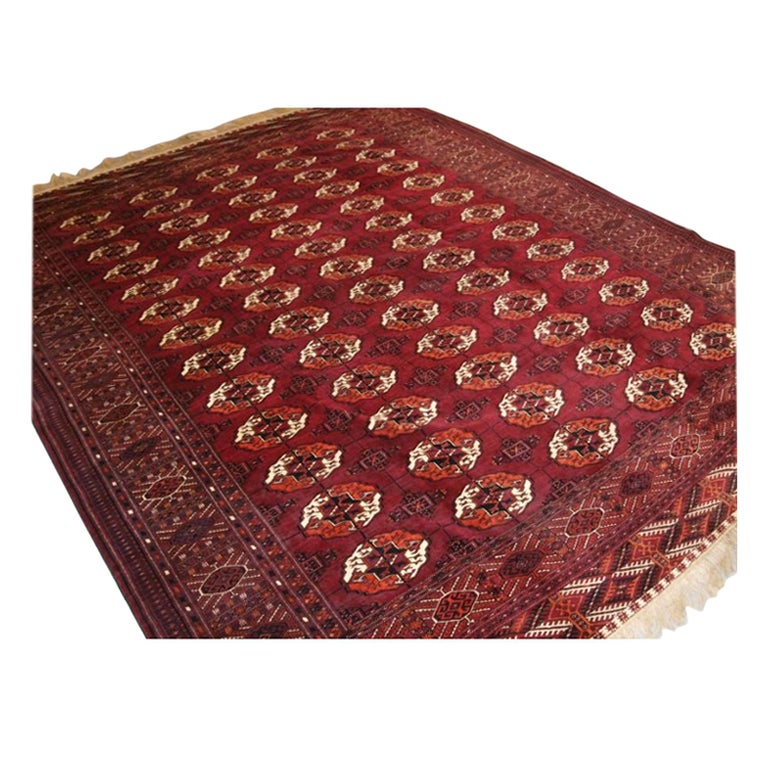 Antique Tekke Turkmen Main Carpet with Superb Rich Colour For Sale at ...