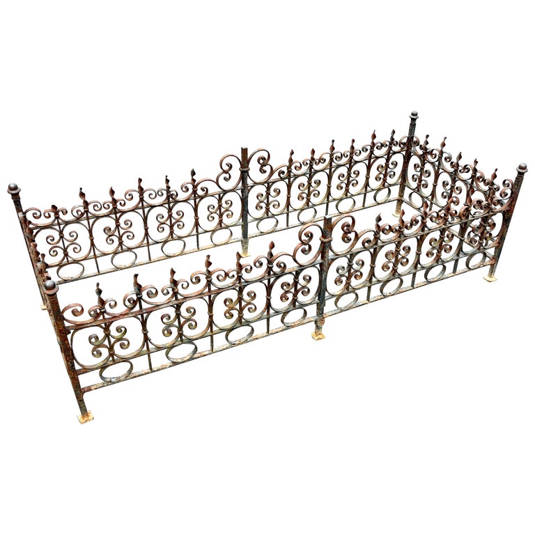 Rectangular Wrought Iron Patio Cocktail Table Base and Fence For Sale ...