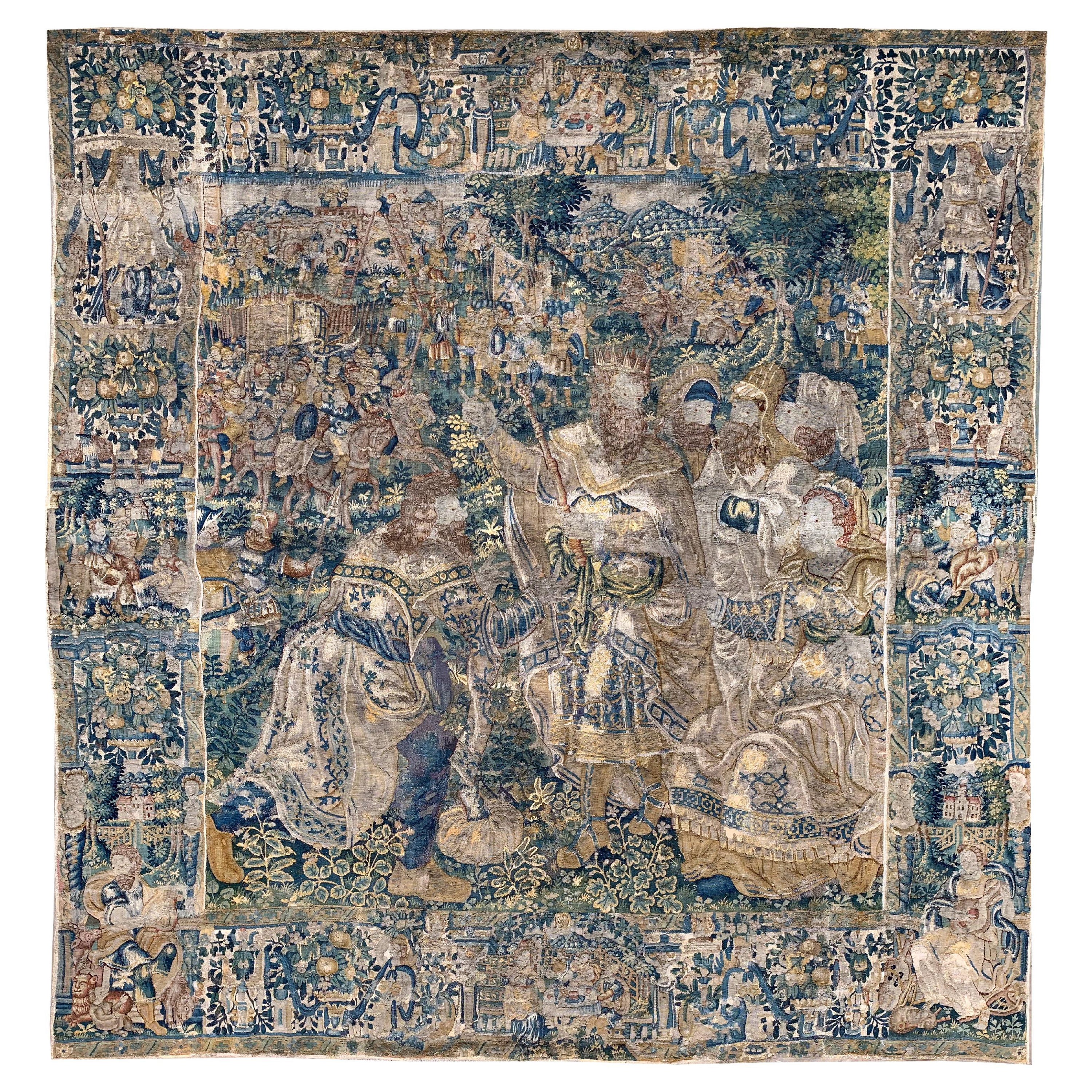 16th Century Spanish Ophrey with Metallic Thread, Red Velvet and Saint ...