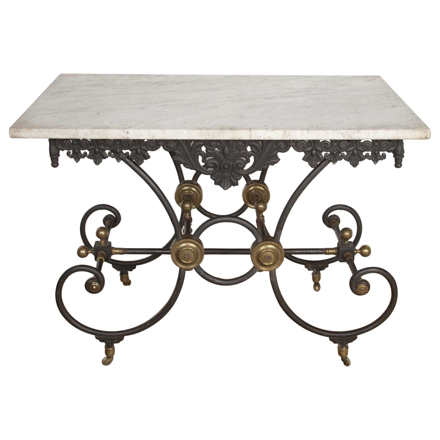 Antique 19th Century French Iron and Marble Patisserie Table For Sale ...