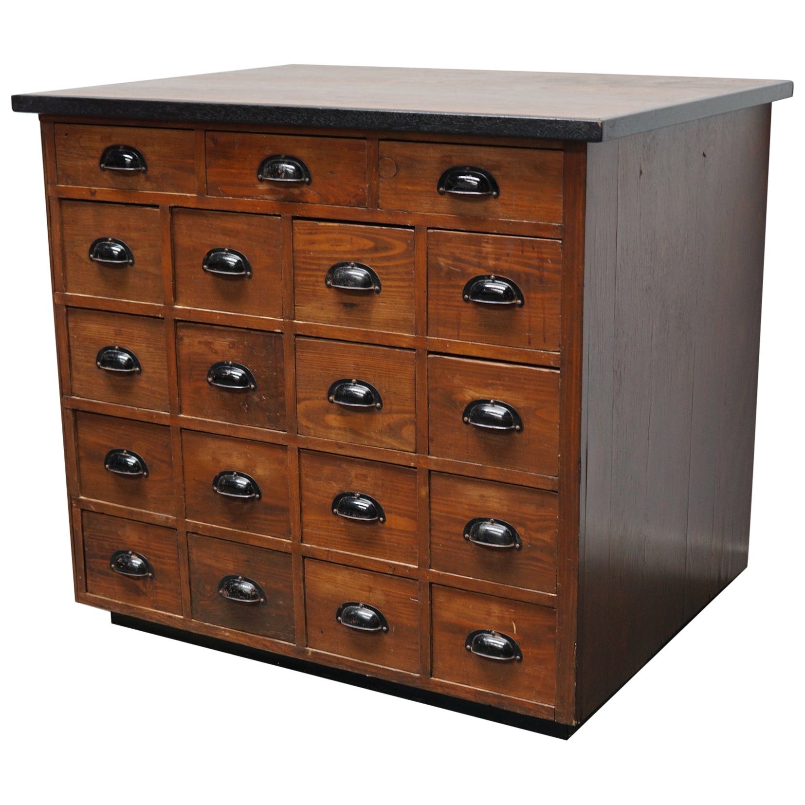 Large Dutch Pitch Pine Bank of Drawers, Early 20th Century For Sale at ...