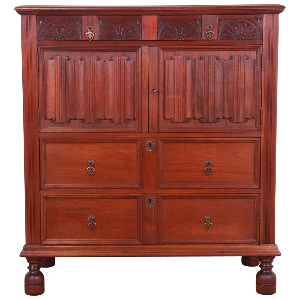 Kittinger CW-12 Colonial Williamsburg Gold Wing Wingback Mahogany Chair ...