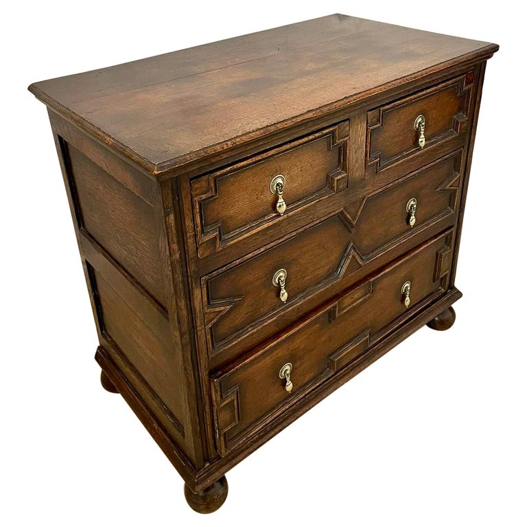 Antique Victorian Quality Oak Jacobean Chest of Drawers For Sale at 1stDibs