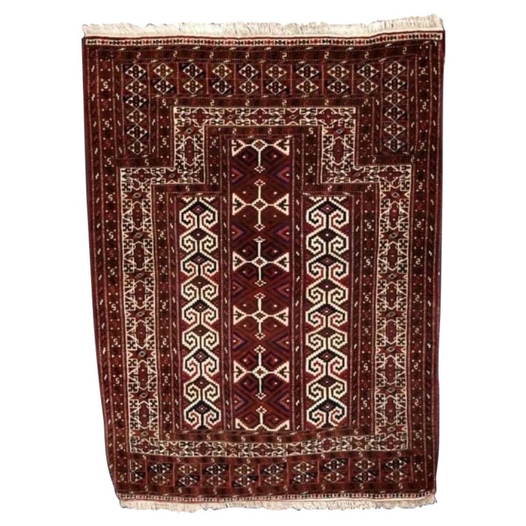 Antique Yomut Turkmen Prayer Rug at 1stDibs