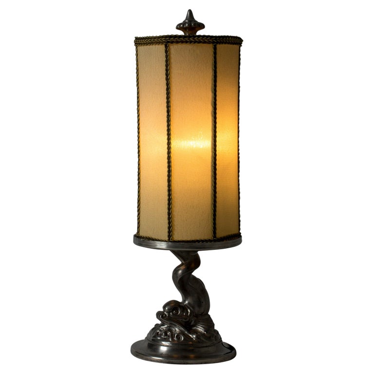 Modernist Pewter Table Lamp, GAB, Sweden, 1932 For Sale at 1stDibs