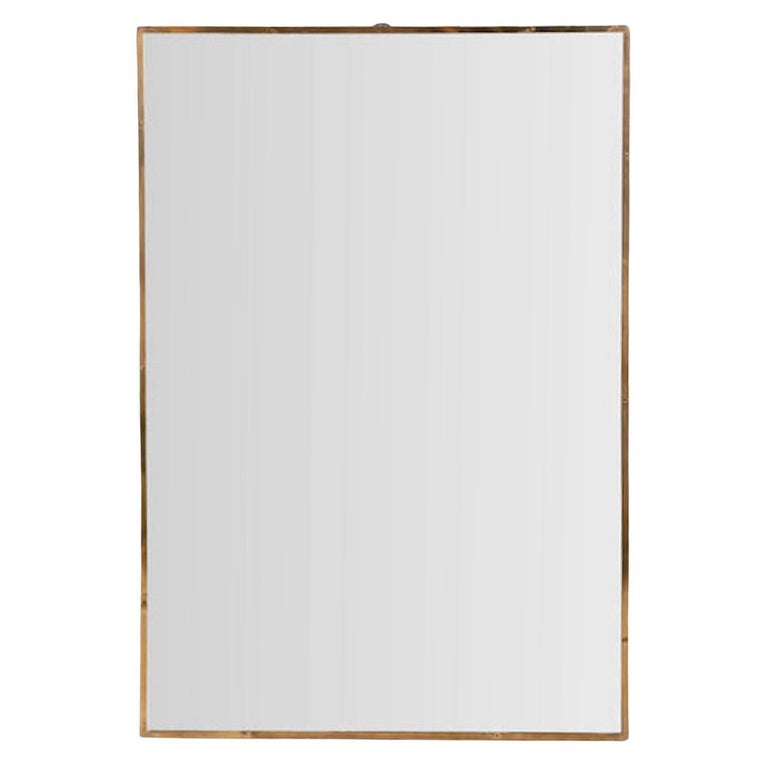 Vintage Italian Rectangular Brass Mirror at 1stDibs