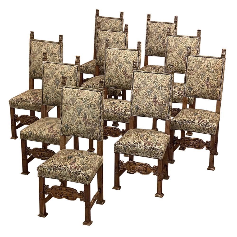 Set of 6 Antique Renaissance Revival Carved Dining Chairs For Sale at ...