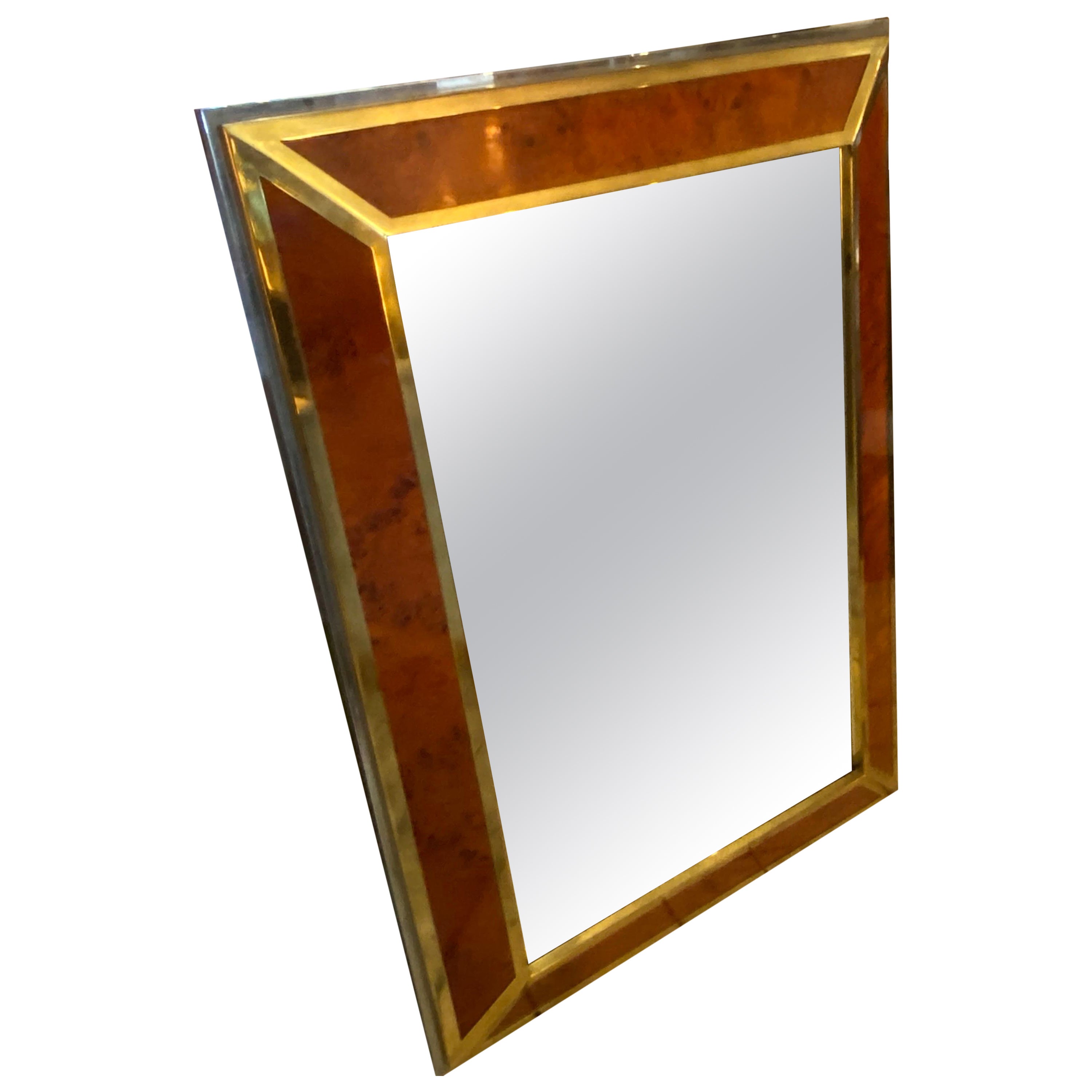 Mid Century Large Cane / Rattan Rectangular Wall Mirror, Italian, 1970s ...