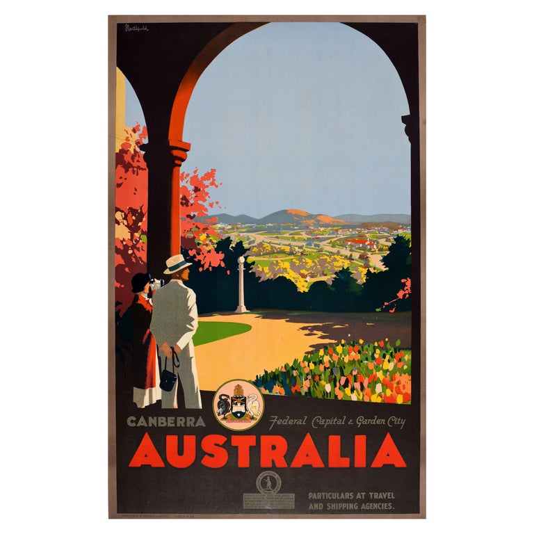 Original Vintage Travel Poster Australia Canberra Federal Capital and ...