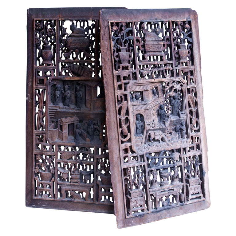 Ancient Chinese Wedding Doors Shutters Wall Art Rustic Chinoiserie ...