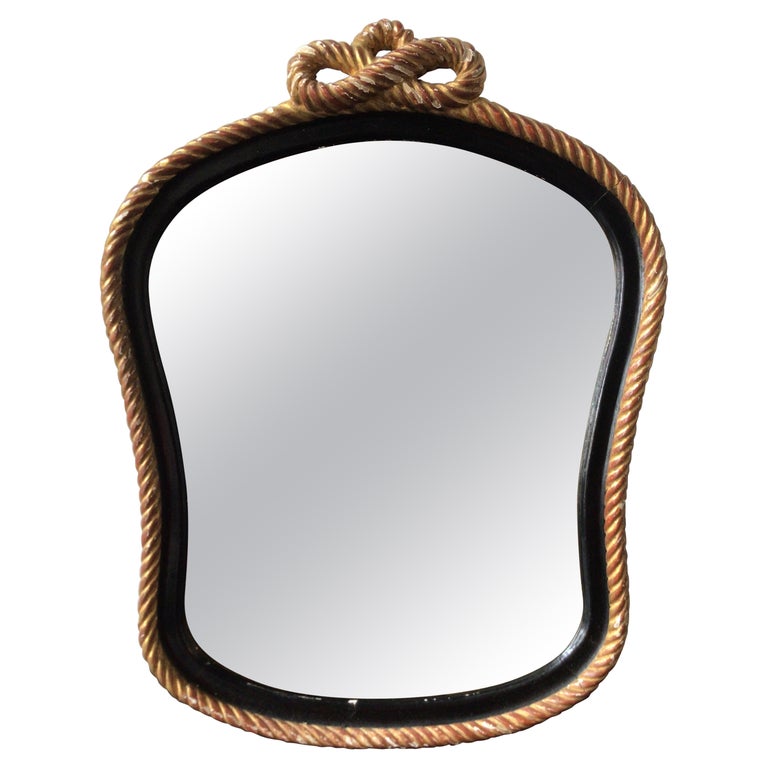 1950s, French Gilt Wood Rope Mirror at 1stDibs