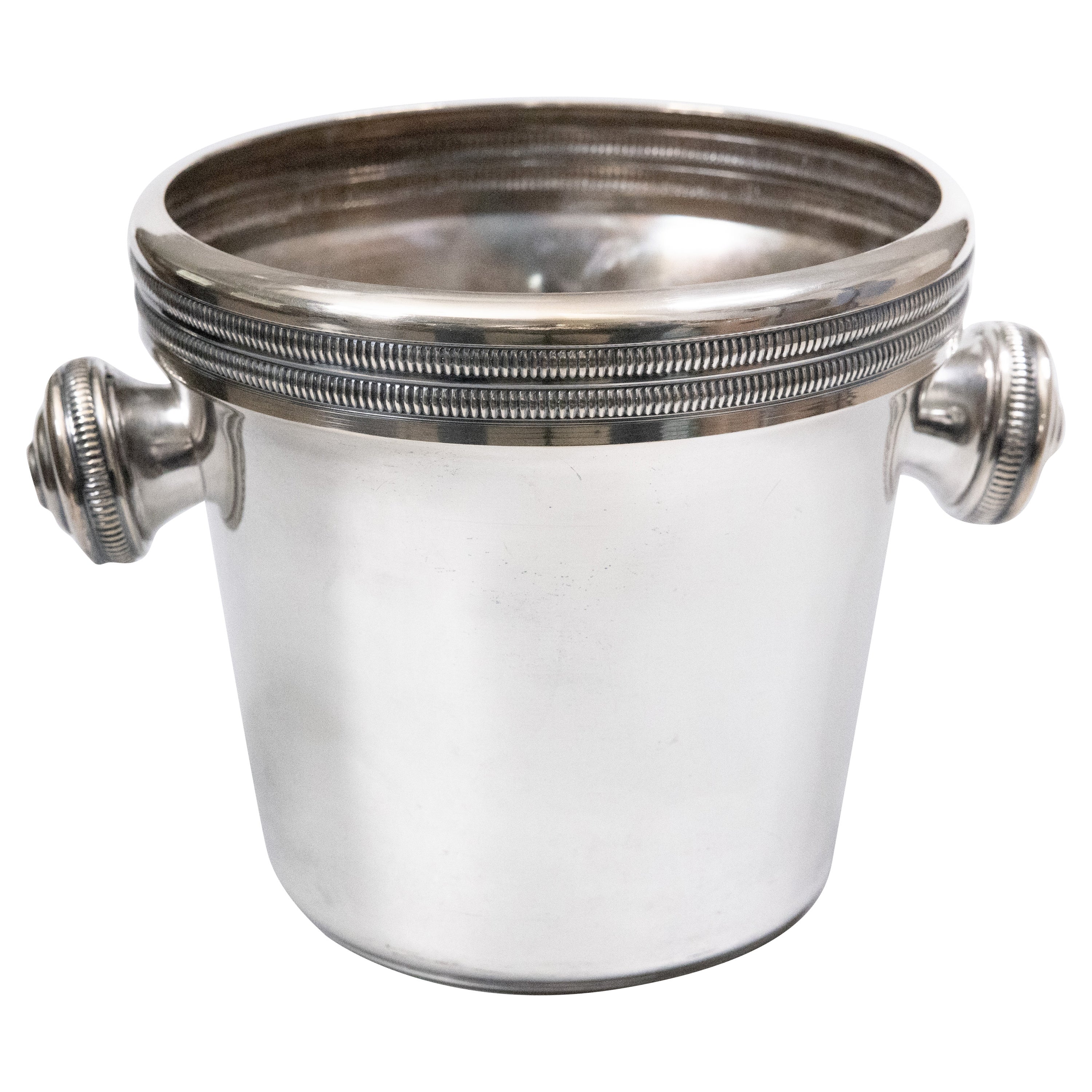 Silver Plate Champagne Bucket and Corker For Sale at 1stDibs