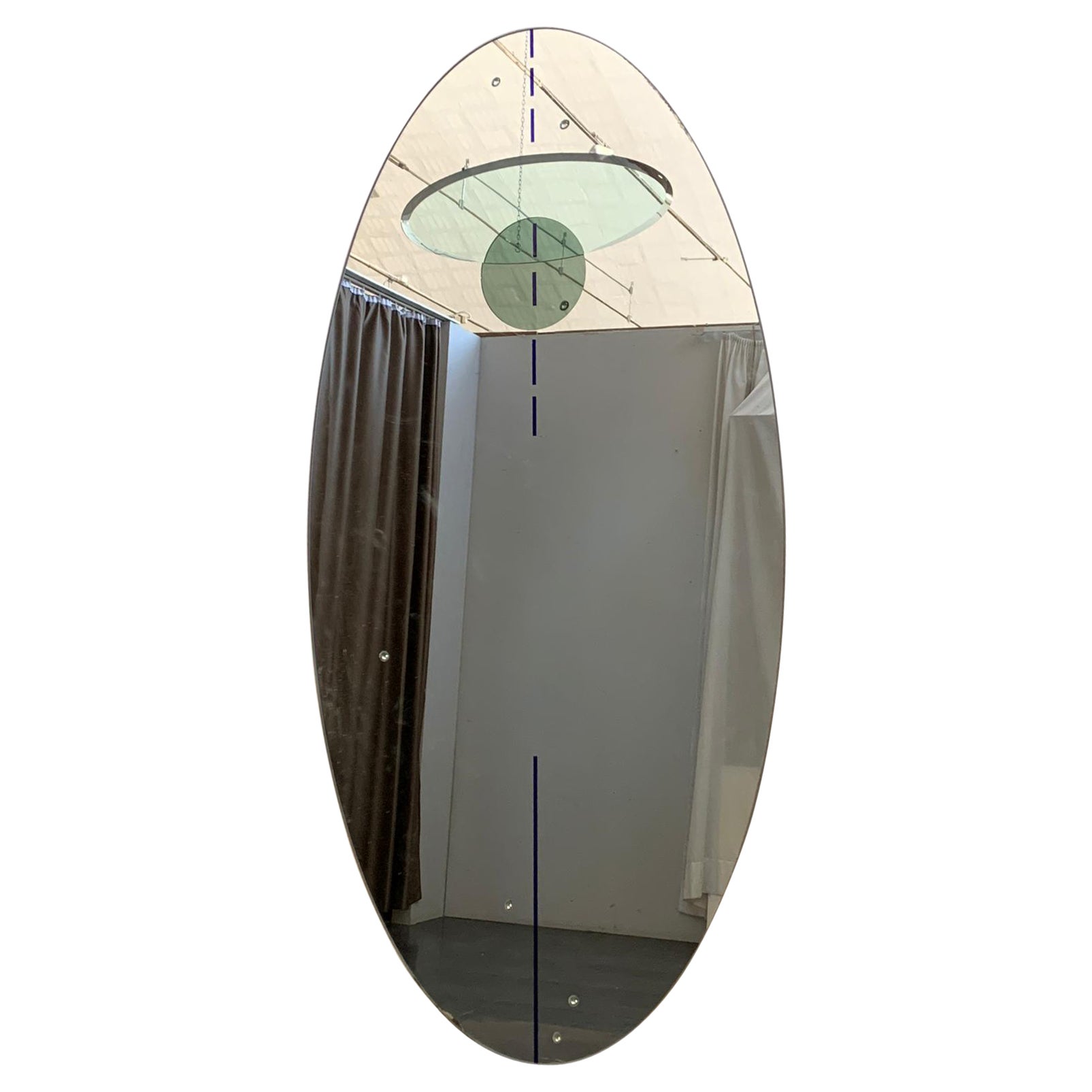 Vintage Elliptical Mirror, 1970s For Sale at 1stDibs