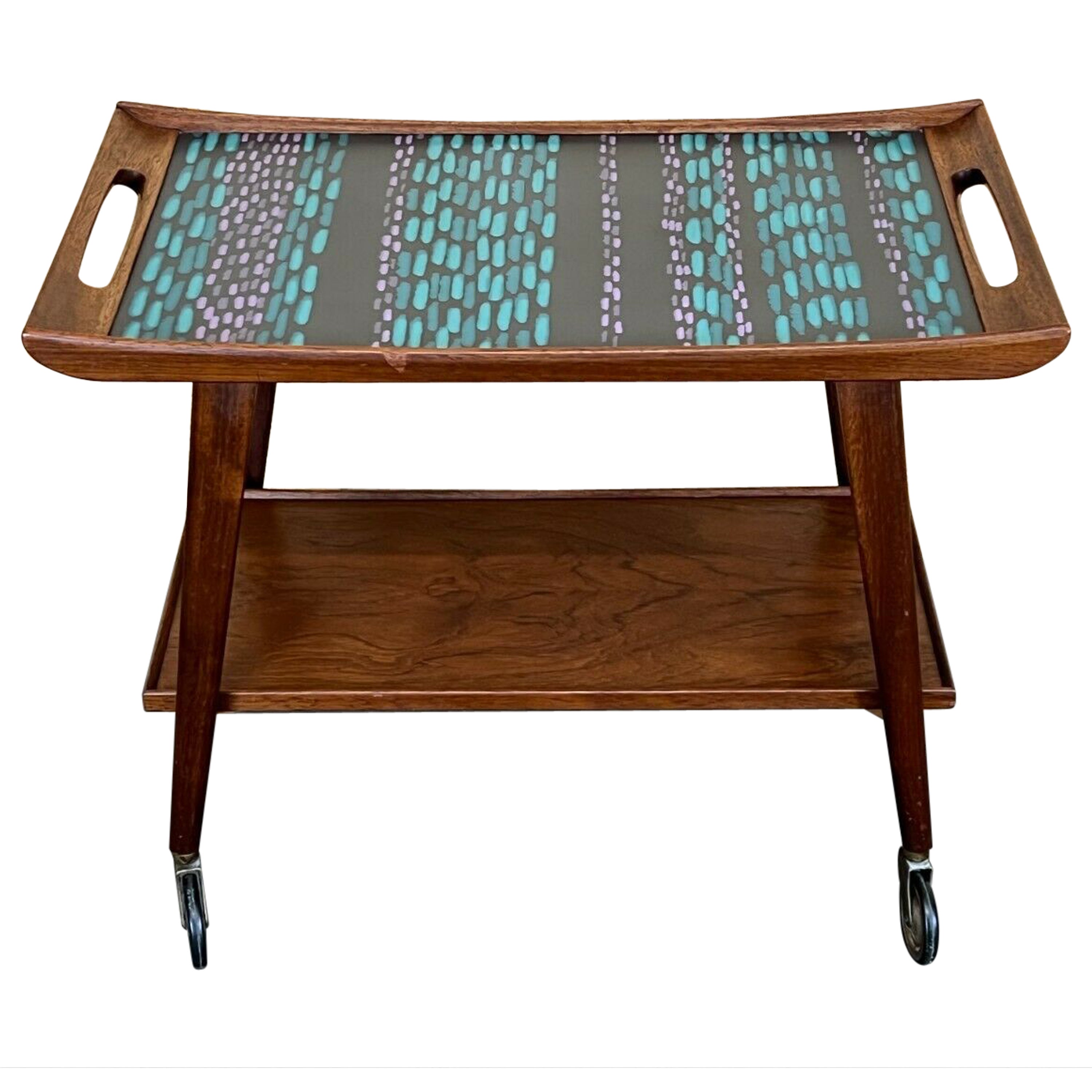 60s 70s Serving Trolley Dinett Side Table Space Age Brown Design For ...