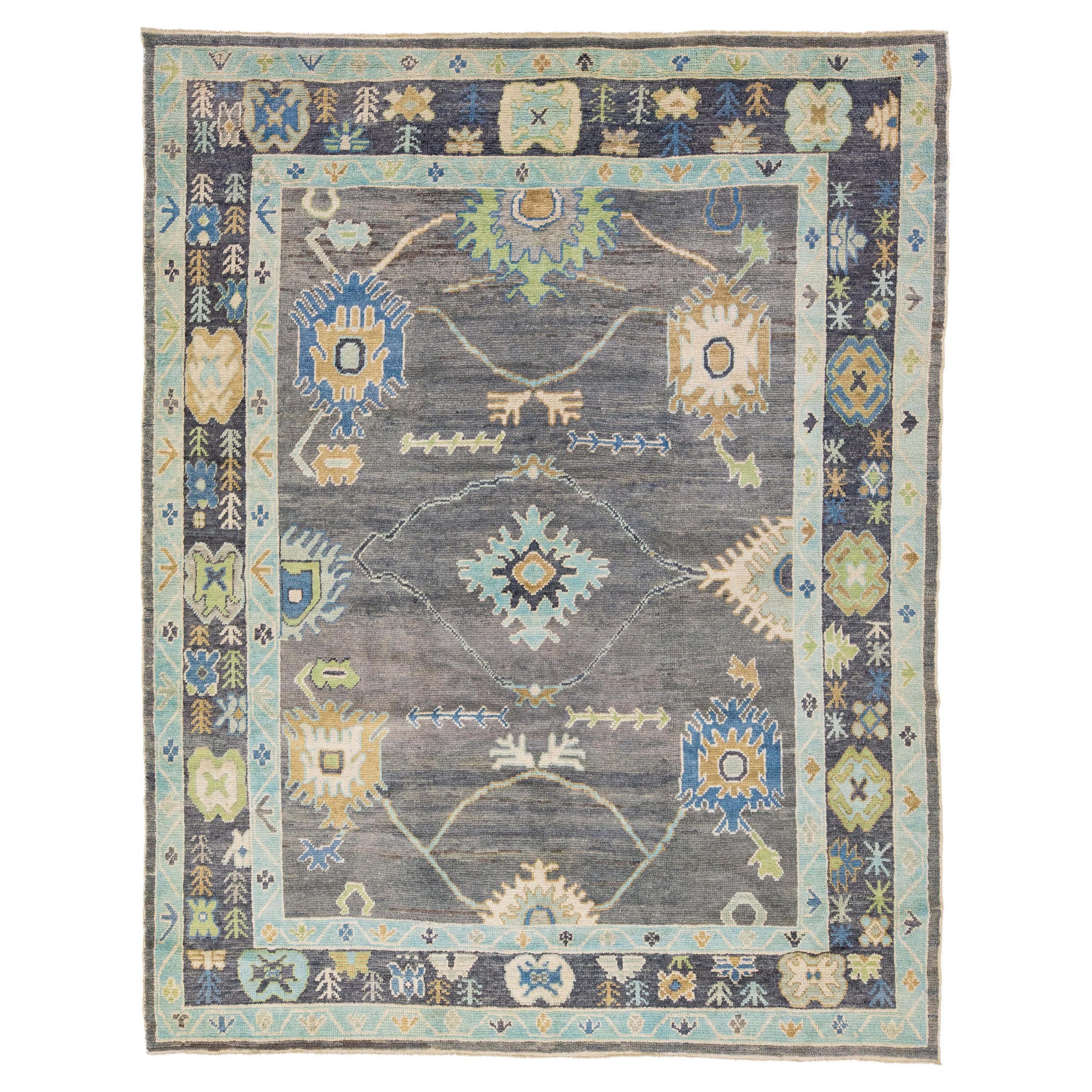 Dark Gray Loop and Cut Rug For Sale at 1stDibs