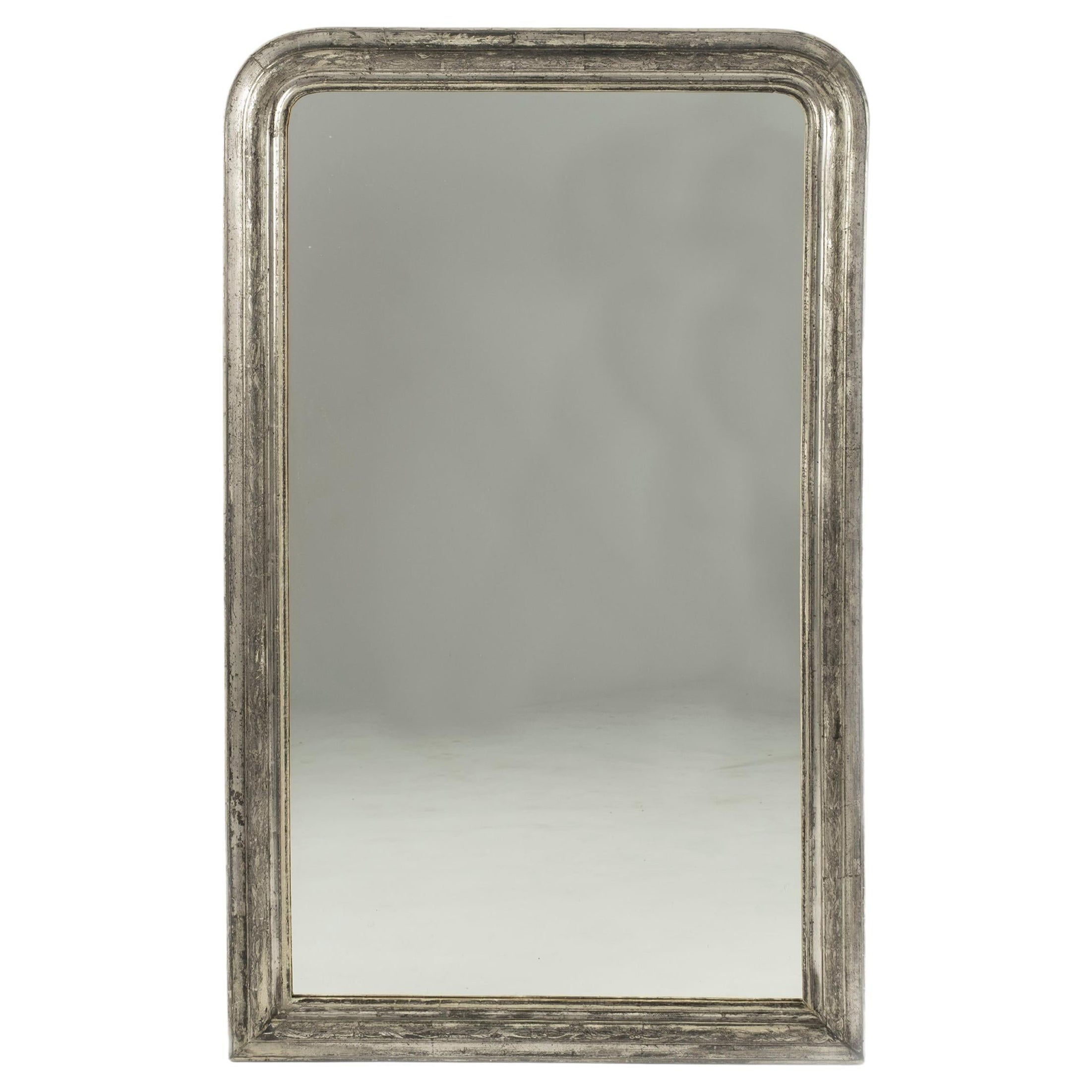 19th Century Silver Louis Philippe Mirror with Cartouche at 1stDibs