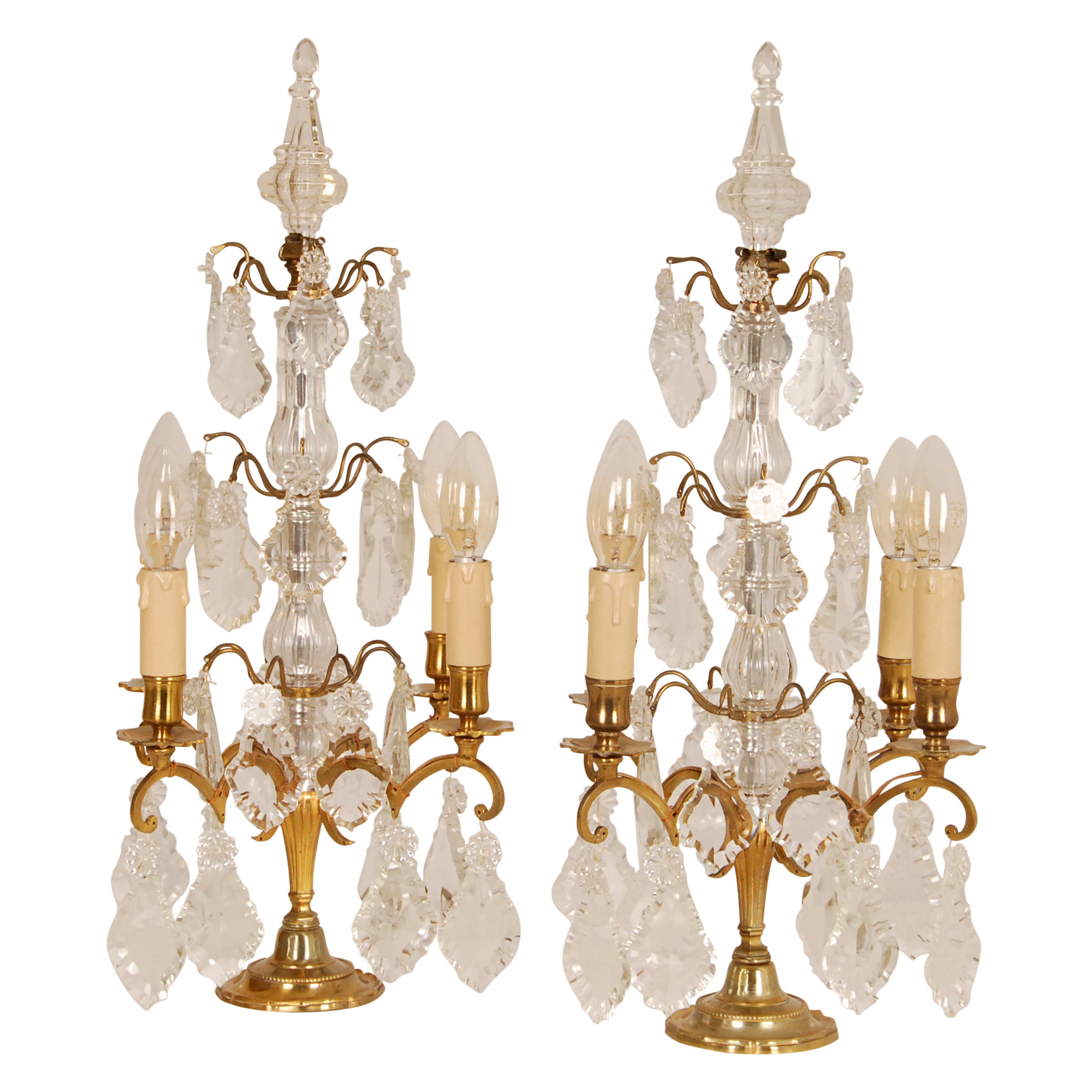 A Pair of Baccarat Style Crystal Vase Shaped Table Lamps at 1stDibs