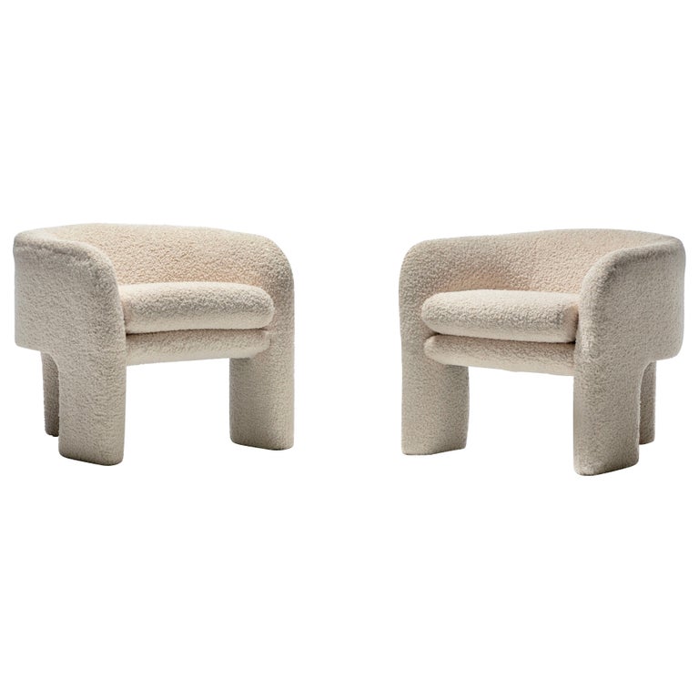 Pair of Preview Tri Leg Post Modern Armchairs Newly Upholstered in ...