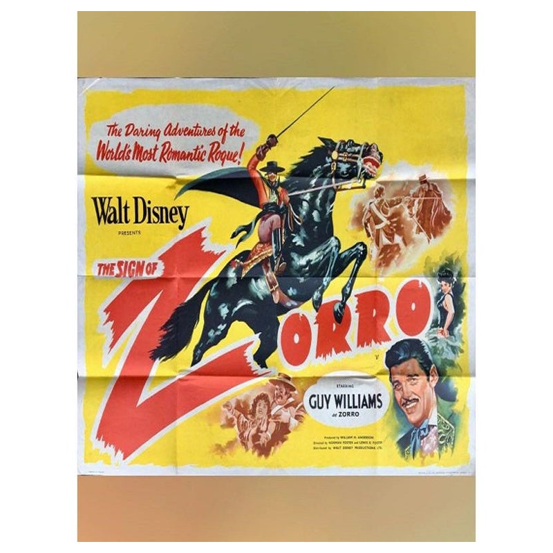The Sign of Zorro, Unframed Poster, 1958 For Sale at 1stDibs