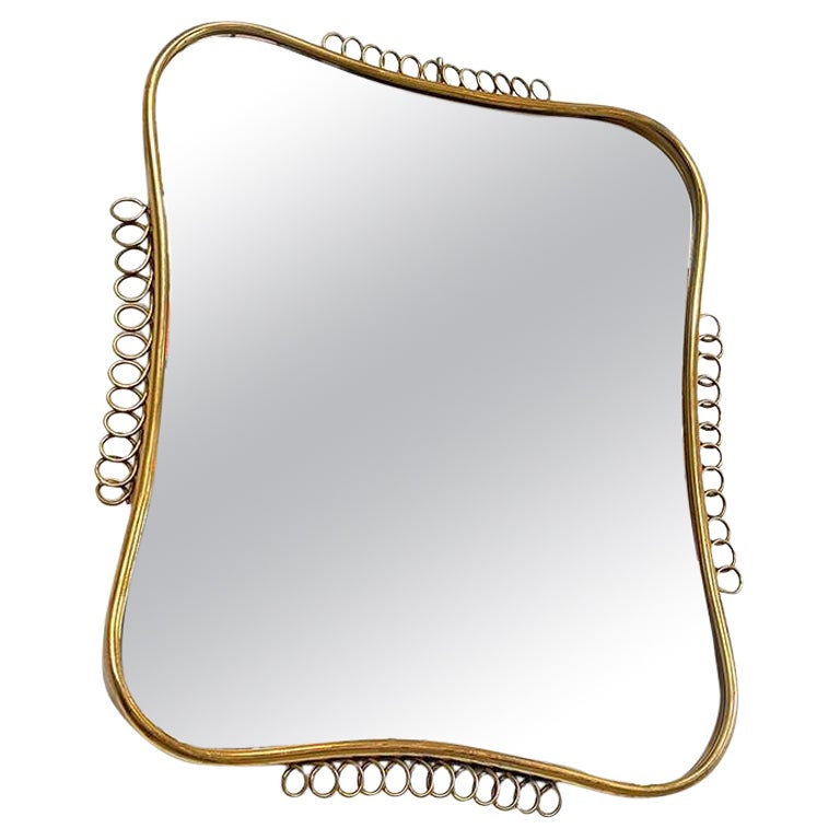 Italian Mid-Century Modern Small Brass Mirror with Friezes, 1950s For ...