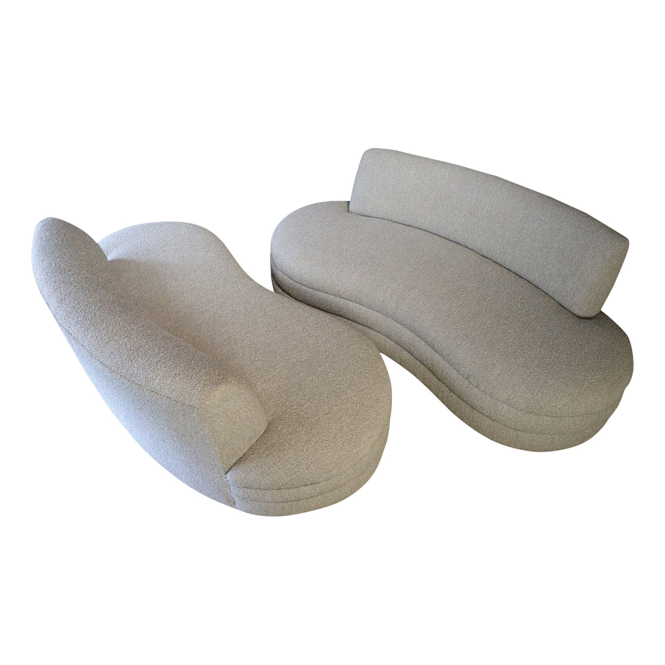 Curved Organic-Shaped Sofa with Rare Apple Rind and Golden Pharaonic ...