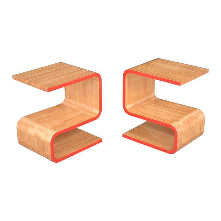 Pair of Mid-Century Modern Two Tier Side Tables at 1stDibs