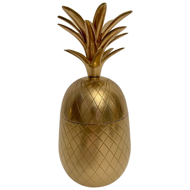 Solid Brass Pineapple Covered Container at 1stDibs