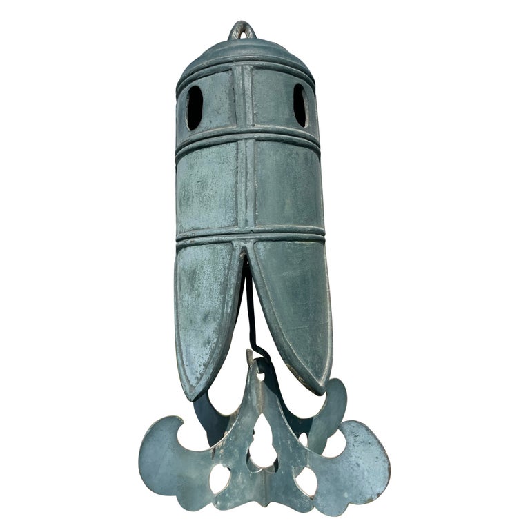 Japanese Antique Rare Bronze Temple "Futuku" Bell with Double Cloud ...