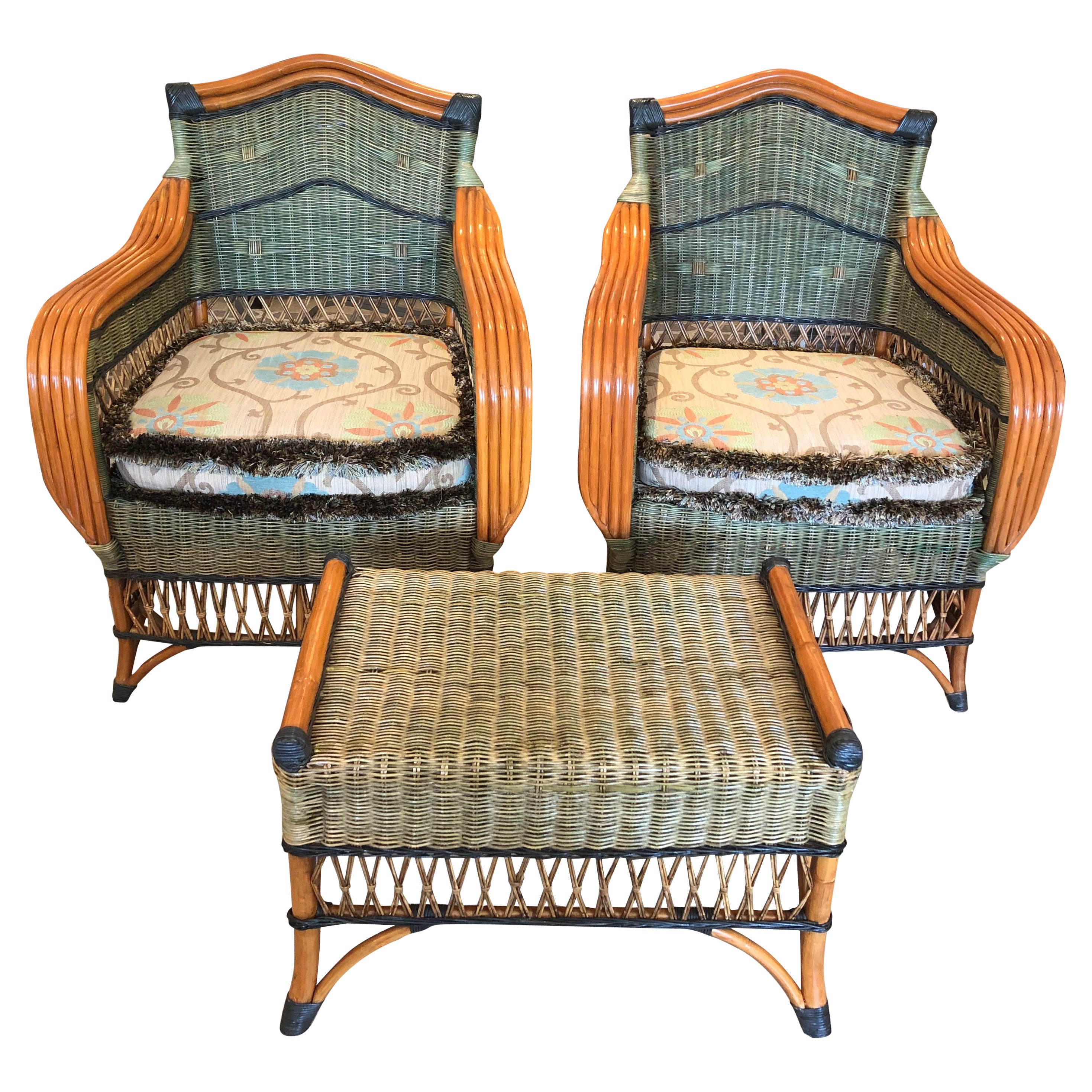 Super Dramatic and Large Wicker Fan Chairs at 1stDibs