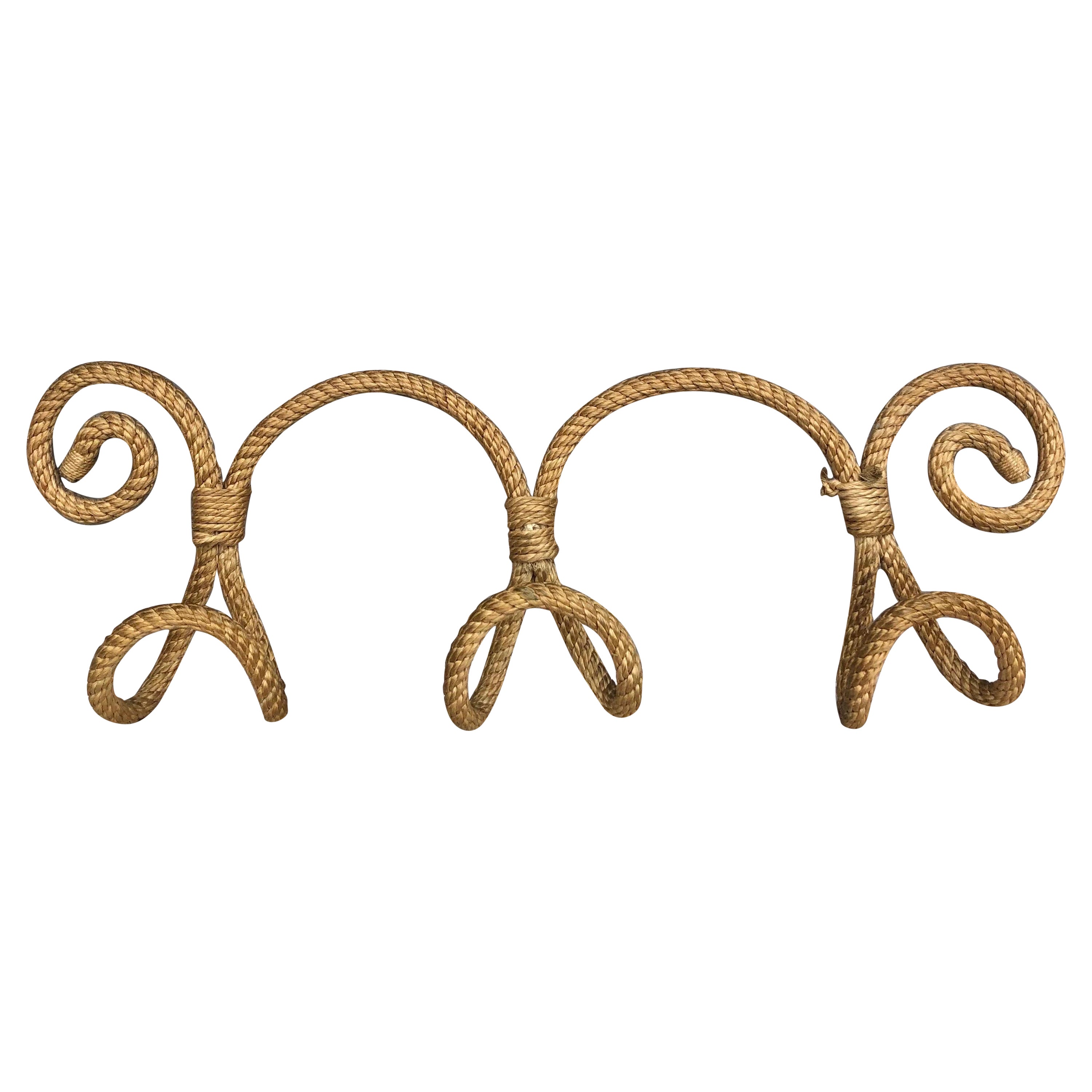 French Rope Magazine Rack by Audoux and Minet For Sale at 1stDibs