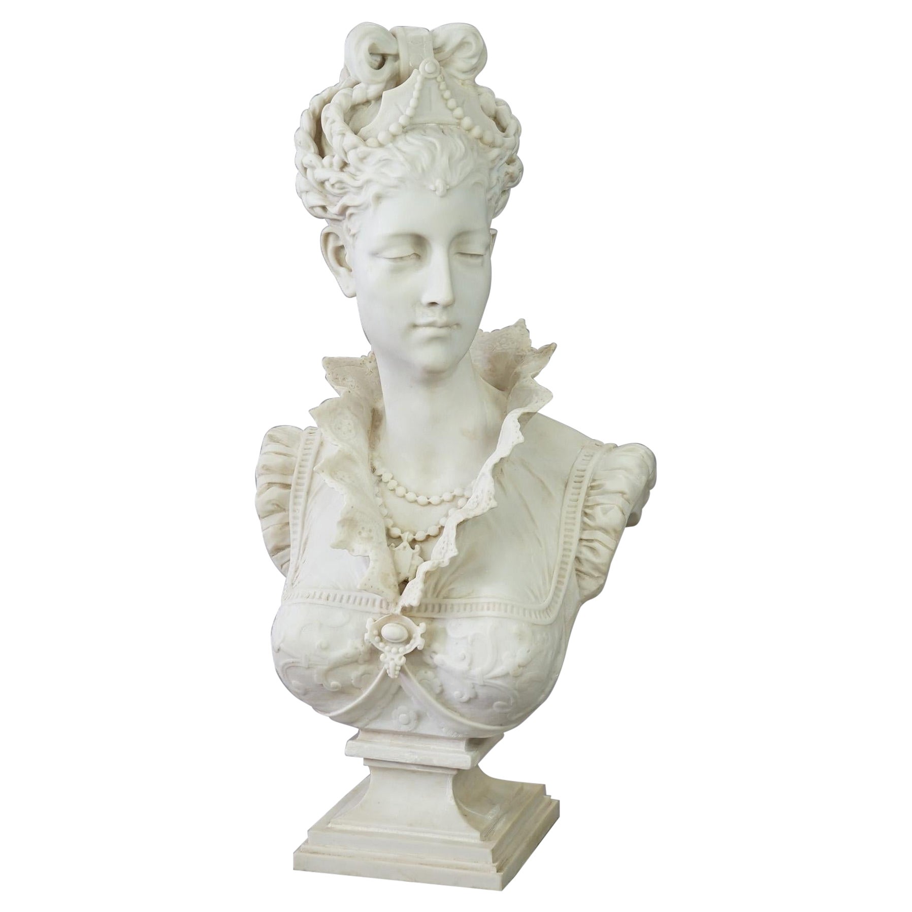 Shell-Encrusted Composition Bust at 1stDibs