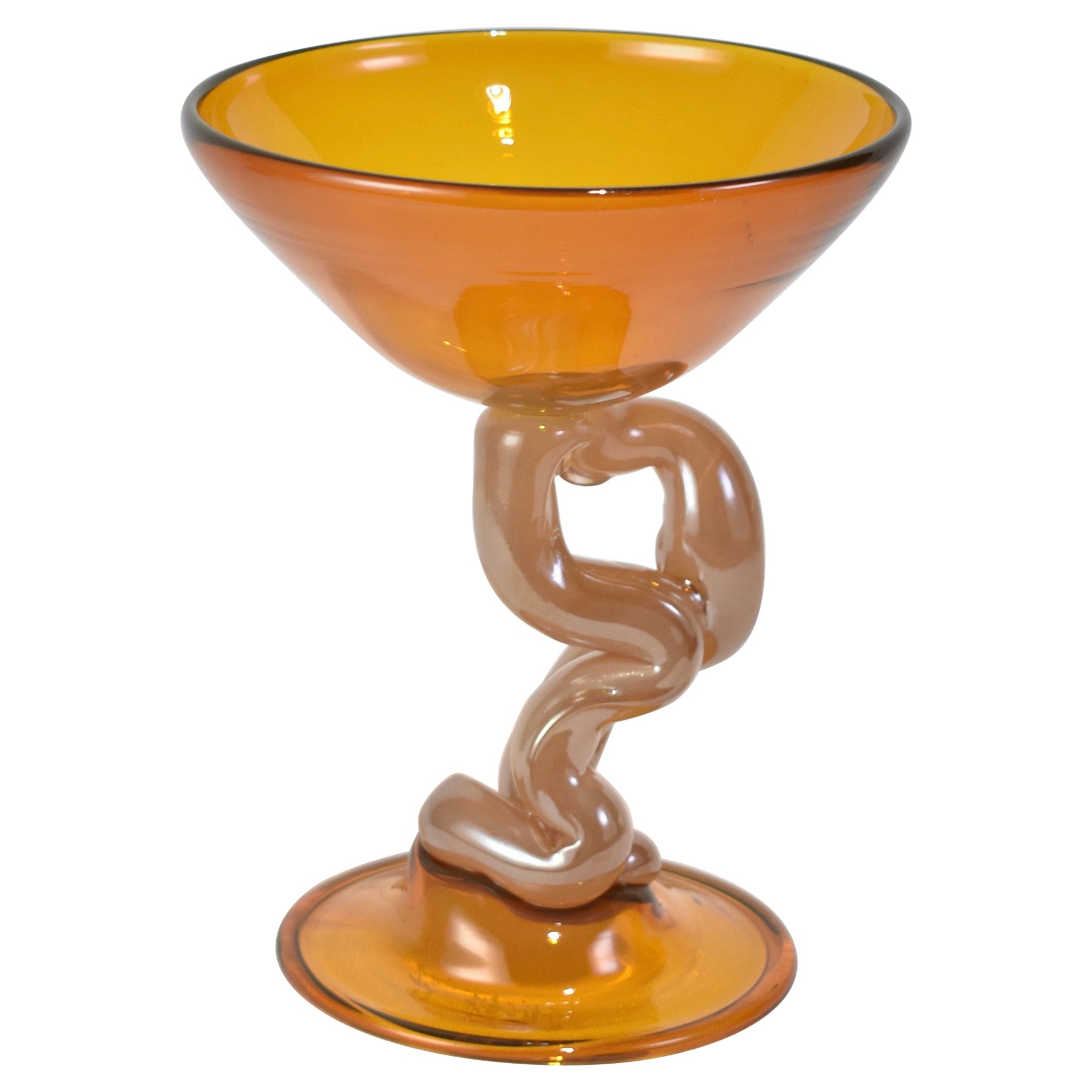 Wiggle Goblet in Amber at 1stDibs