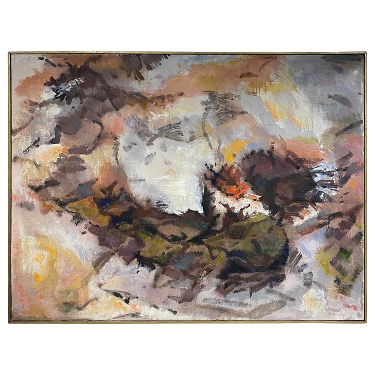 Samuel Rosenberg of Pittsburgh Mid-Century Abstract Original Oil ...