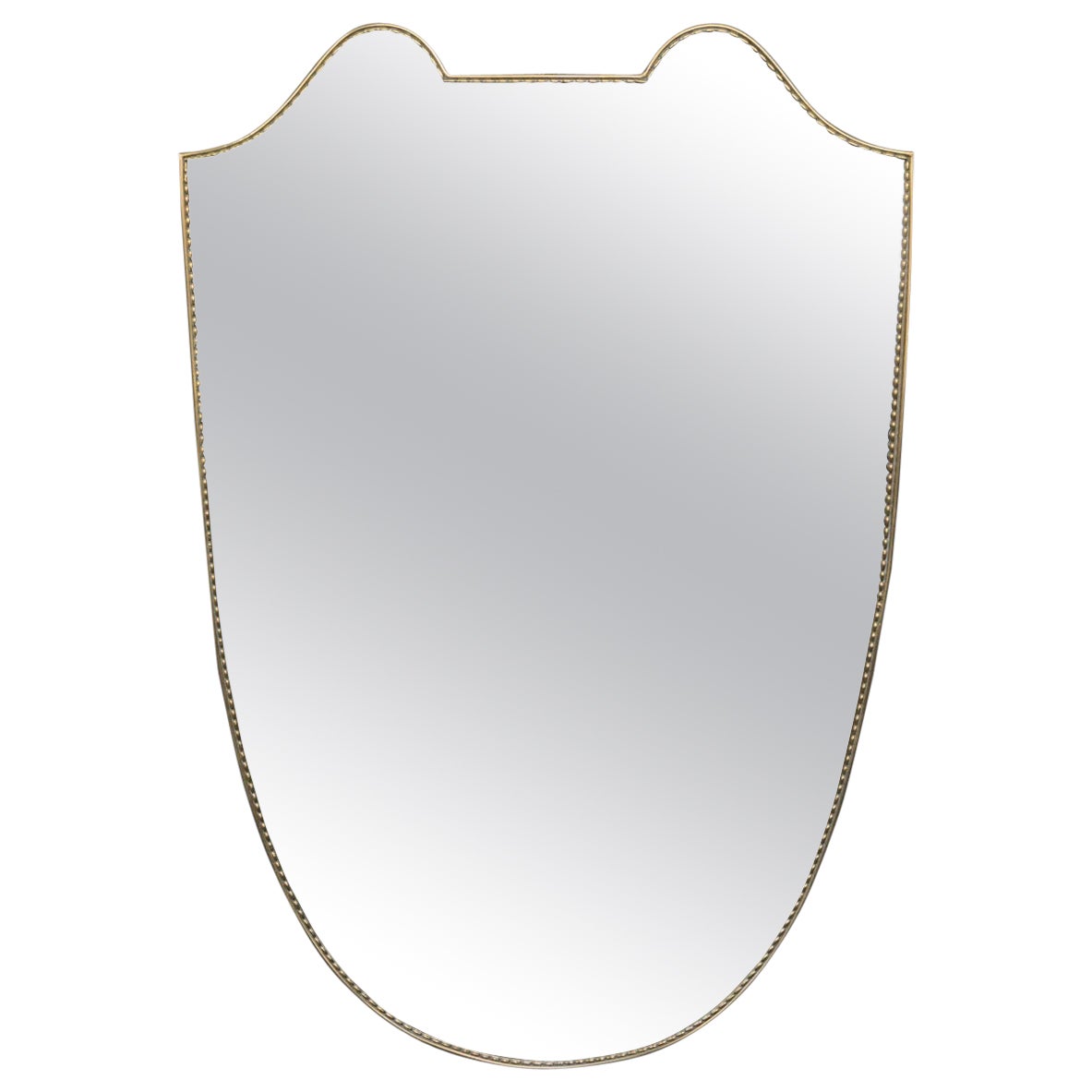 Mid-Century Brass Shield Mirror For Sale at 1stDibs