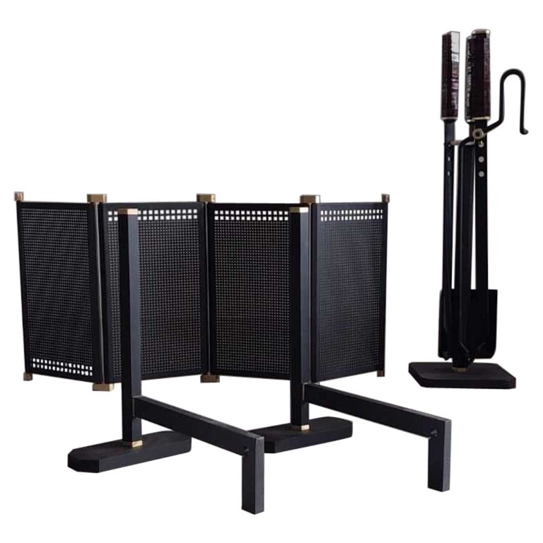 Mid Century Italian Fireplace Set by Tobia Scarpa for Dimensione Fuoco ...