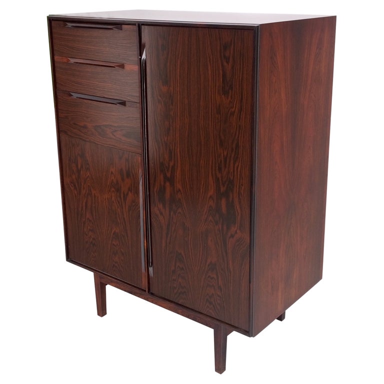 Danish Mid Century Modern Rosewood Chifforobe Cabinet Chest Of Drawers ...