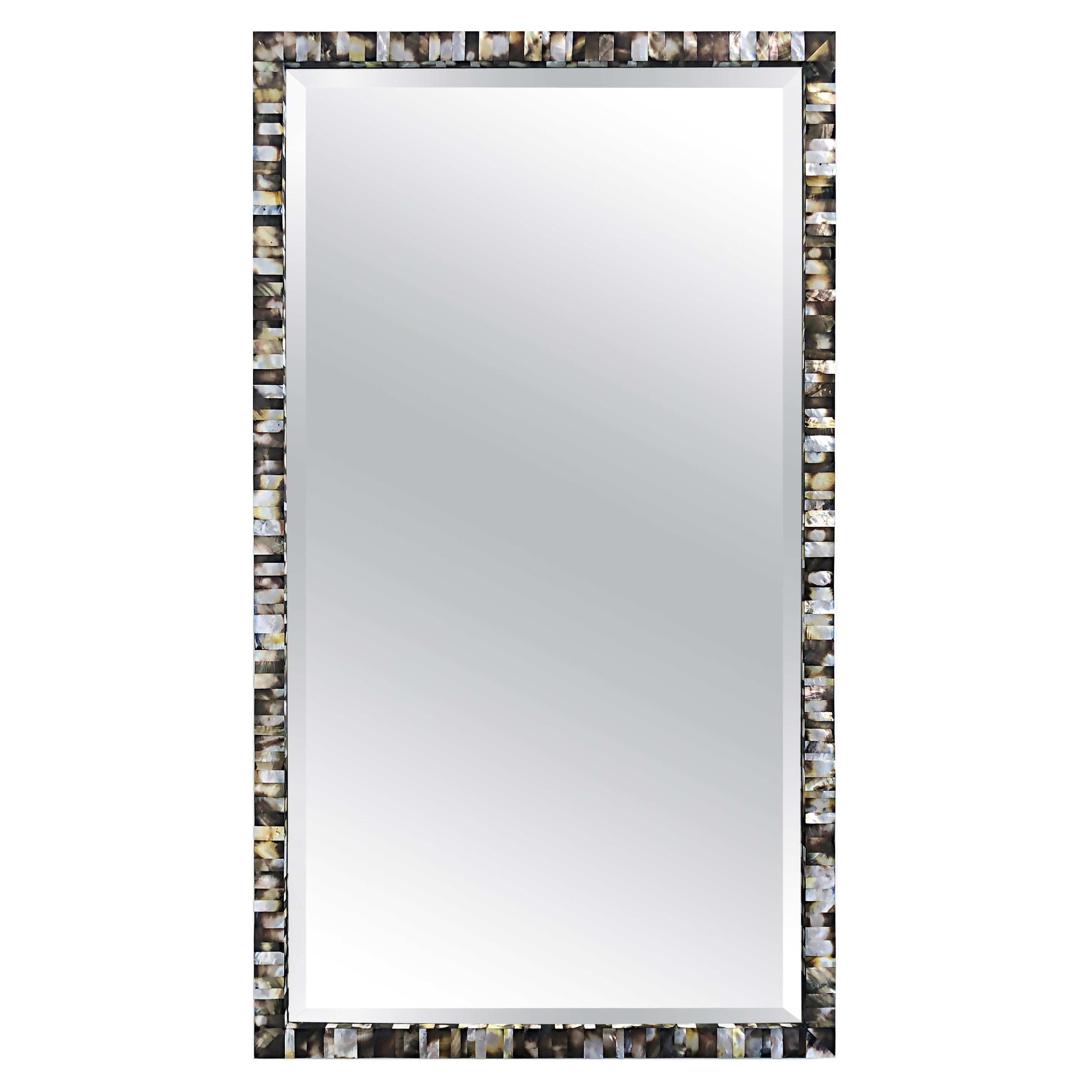 Mother-of-Pearl Beveled Rectangular Framed Mirror at 1stDibs