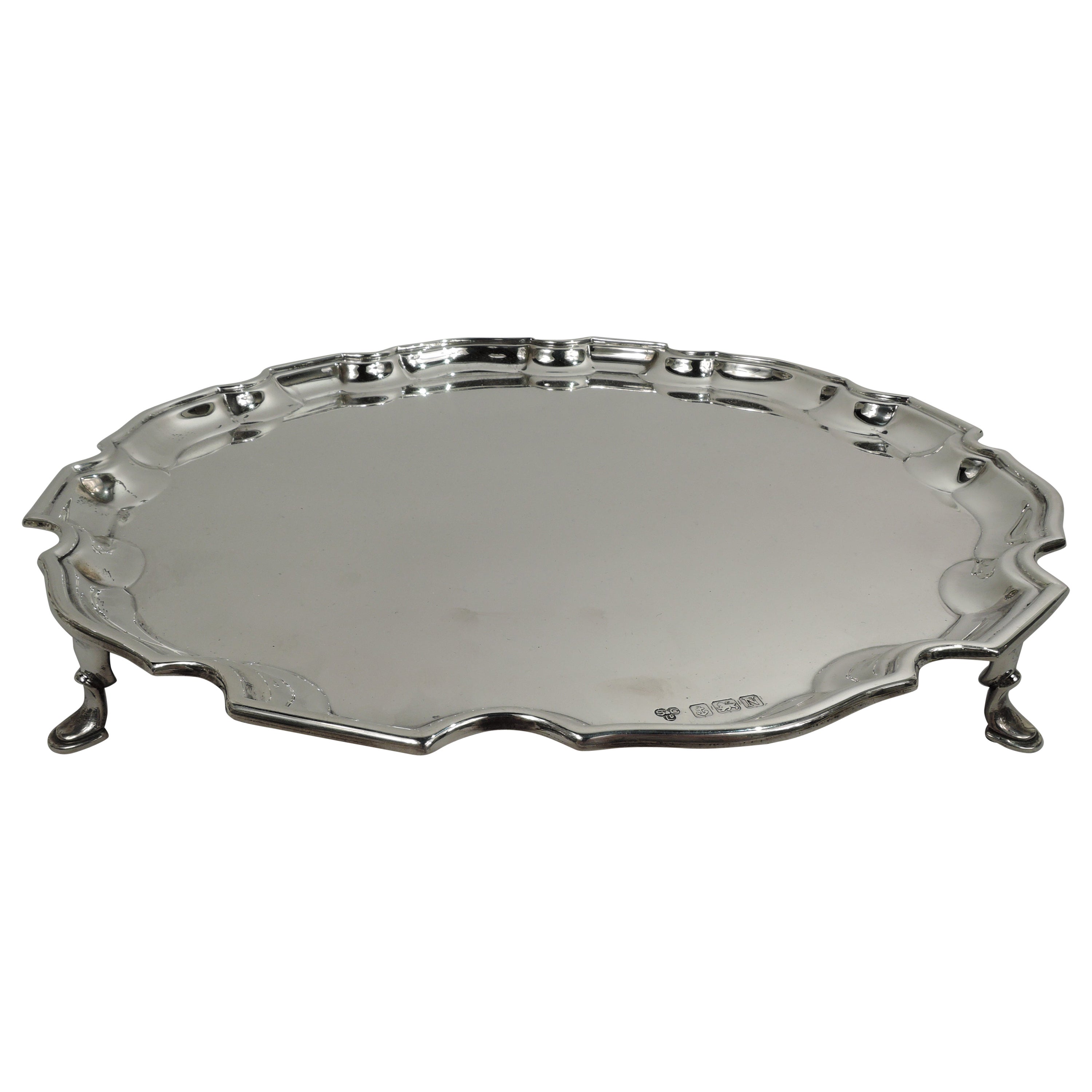 Antique 18th Century Rare Georgian Solid Silver Salver Tray by Ebenezer ...