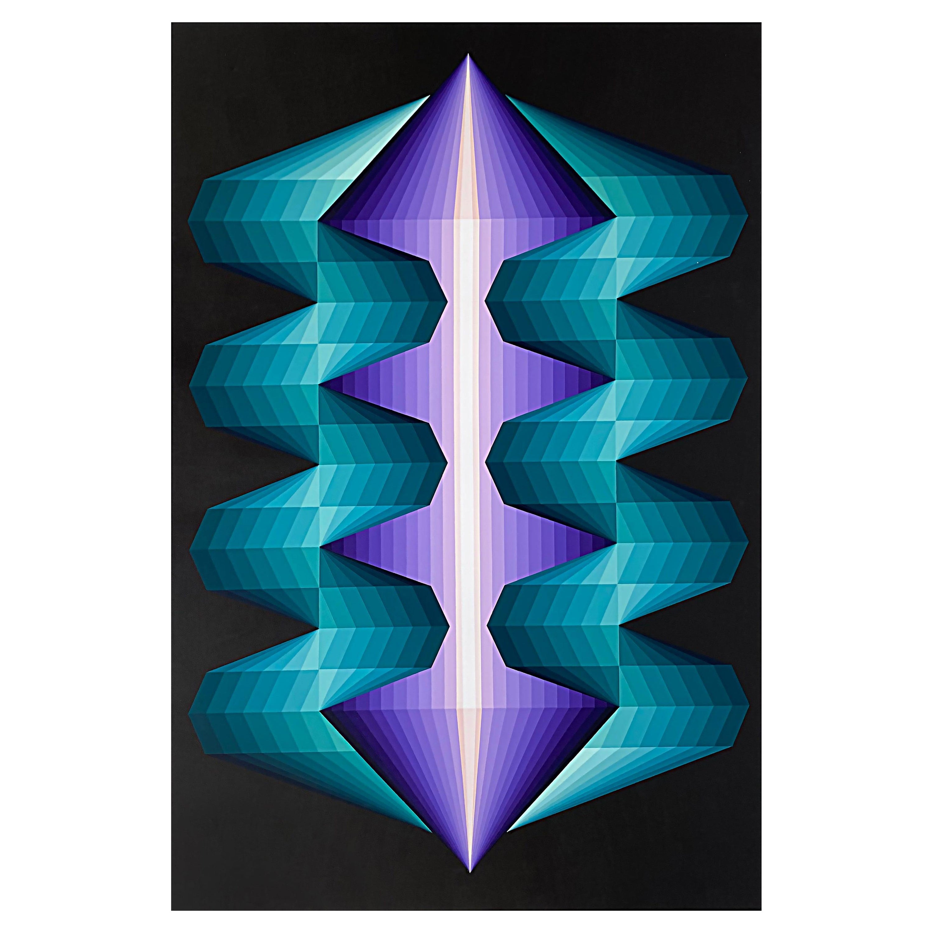 Abstract Geometric Optical Art Painting by Juan D´Lala, 2021 For Sale ...